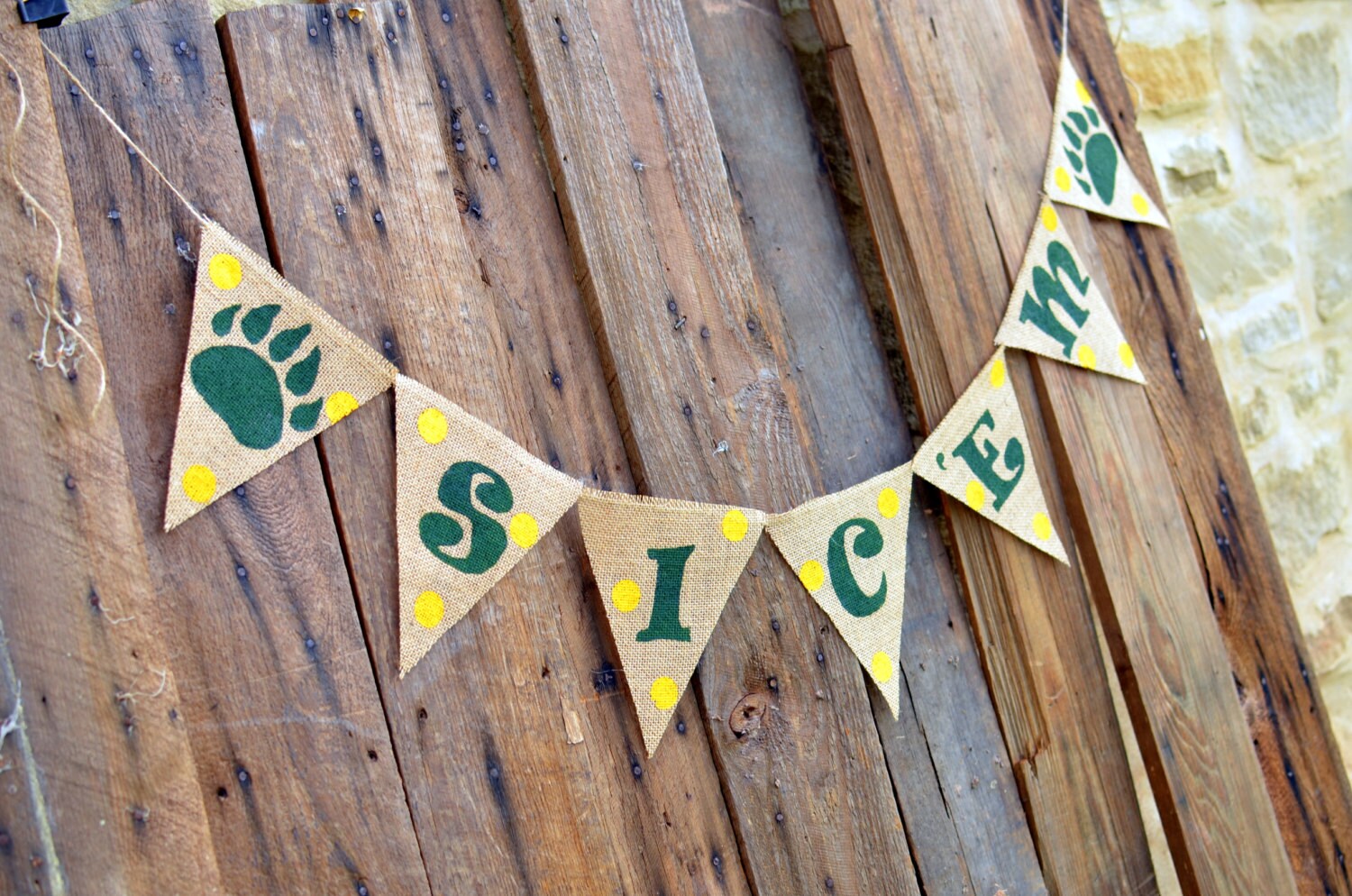 Sic 'Em Burlap Banner for Baylor University | Etsy