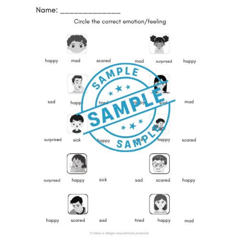 Emotions Multiple Choice Worksheets Set - Etsy Canada