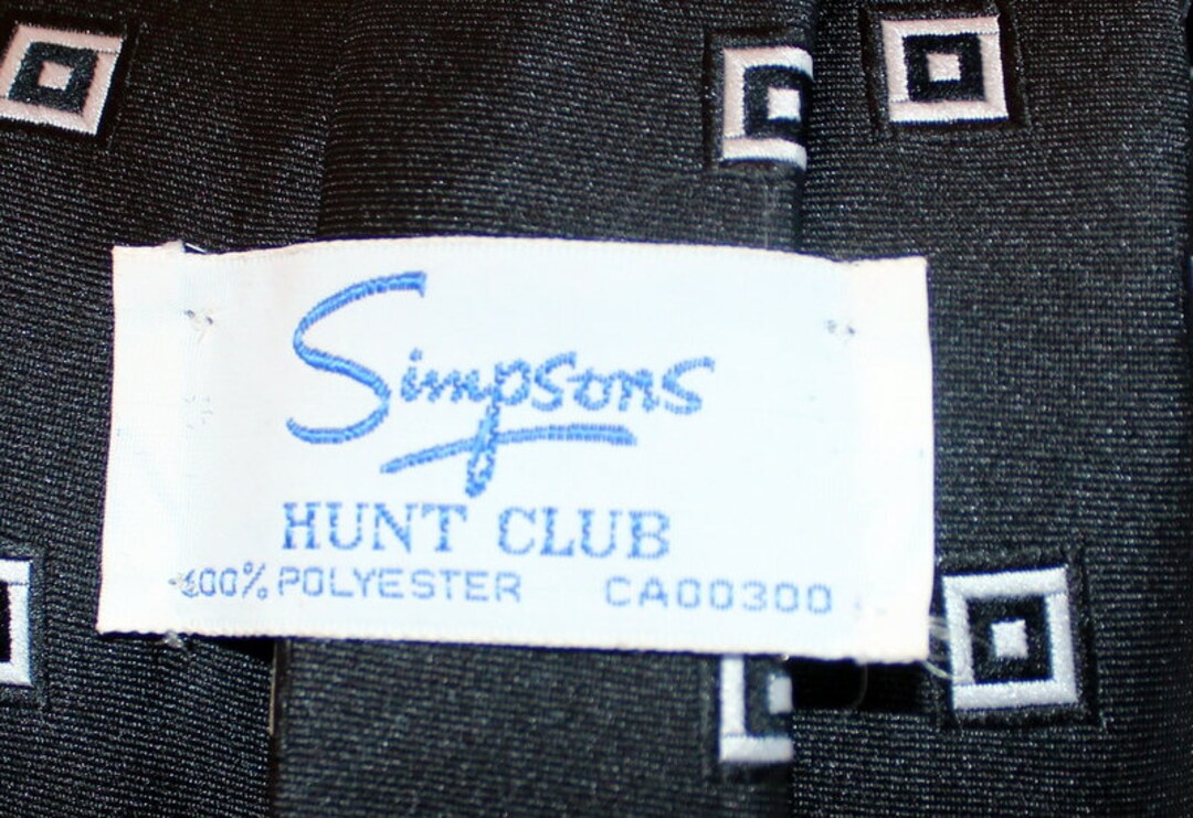 70s Vintage Black Simpsons Hunt Club Mens Tie Black - Etsy Israel
