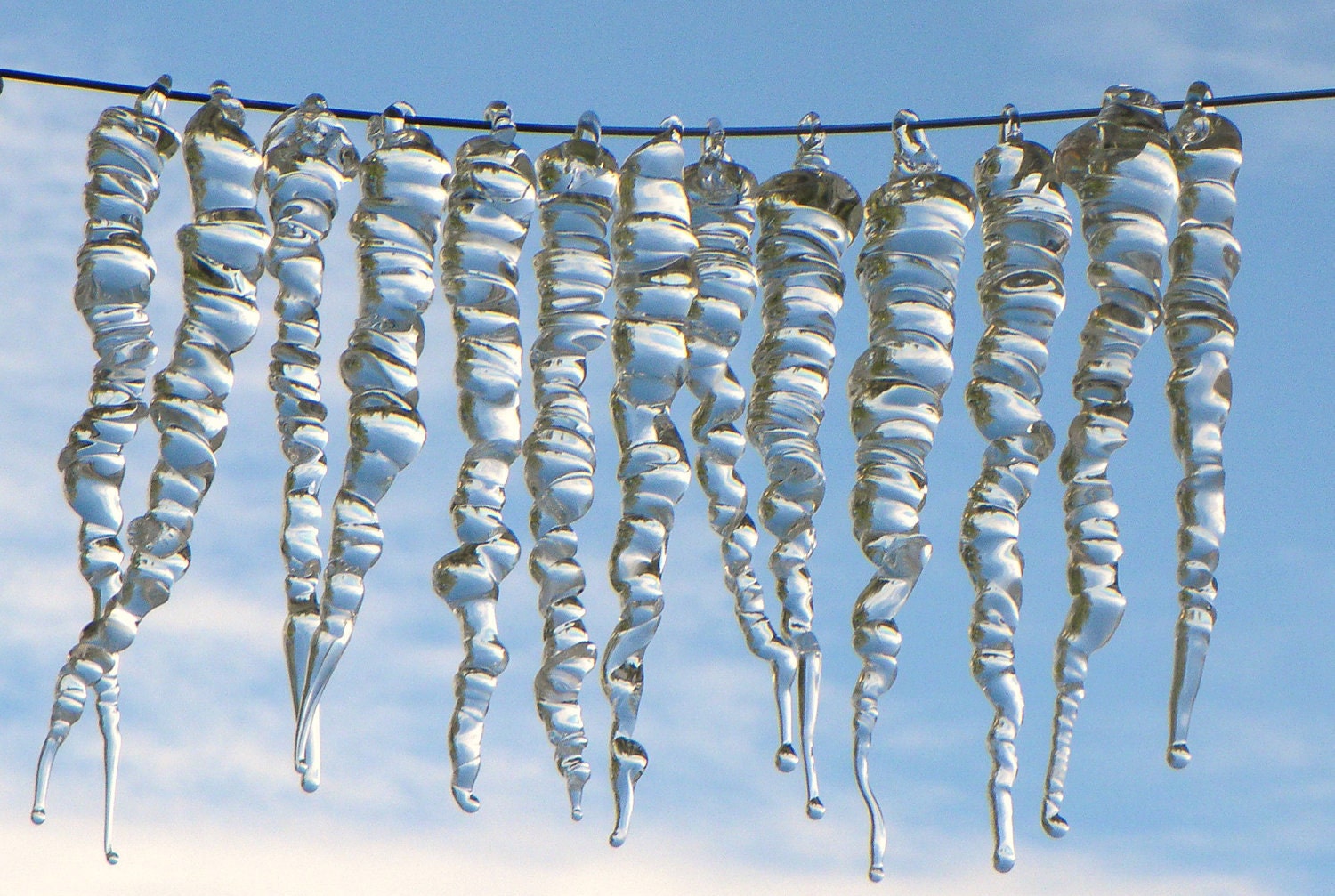 Christmas Ornament Set of TEN Glass Icicles Holiday - Etsy