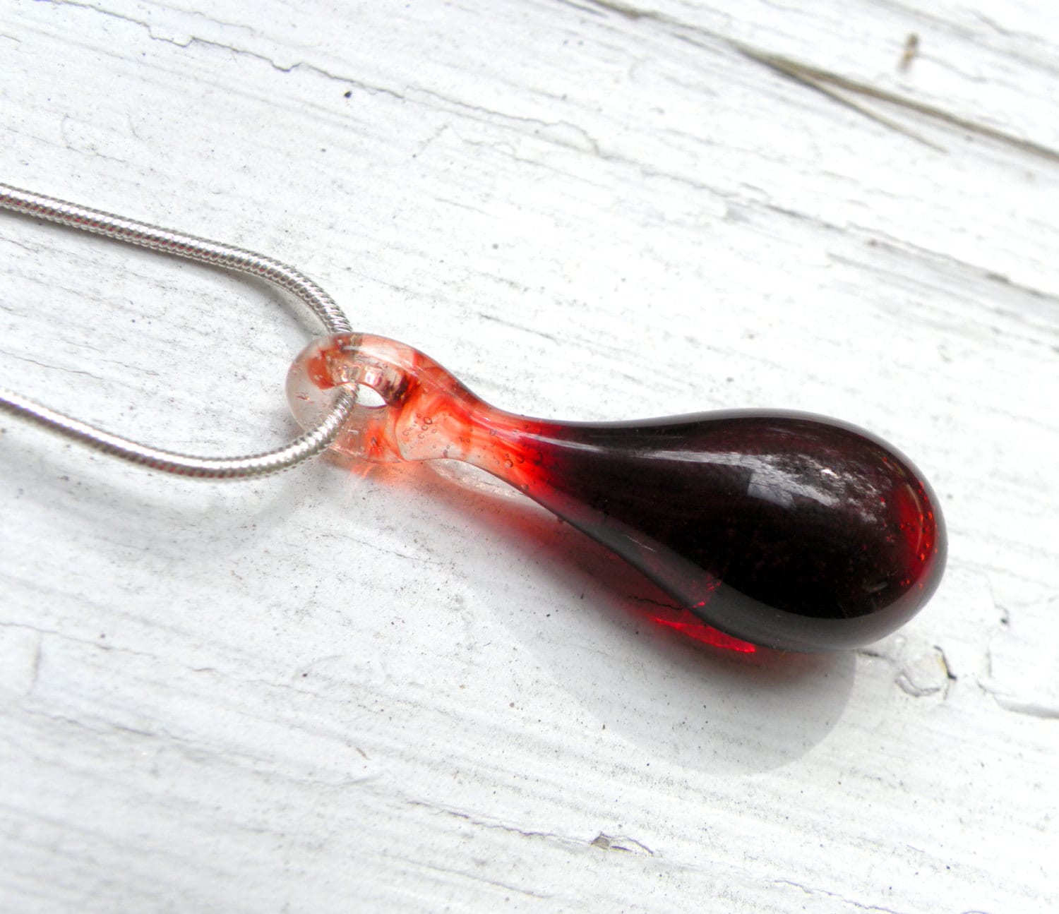 Blood Drop Necklace Boro Glass Pendant Anti Valentine Glass | Etsy