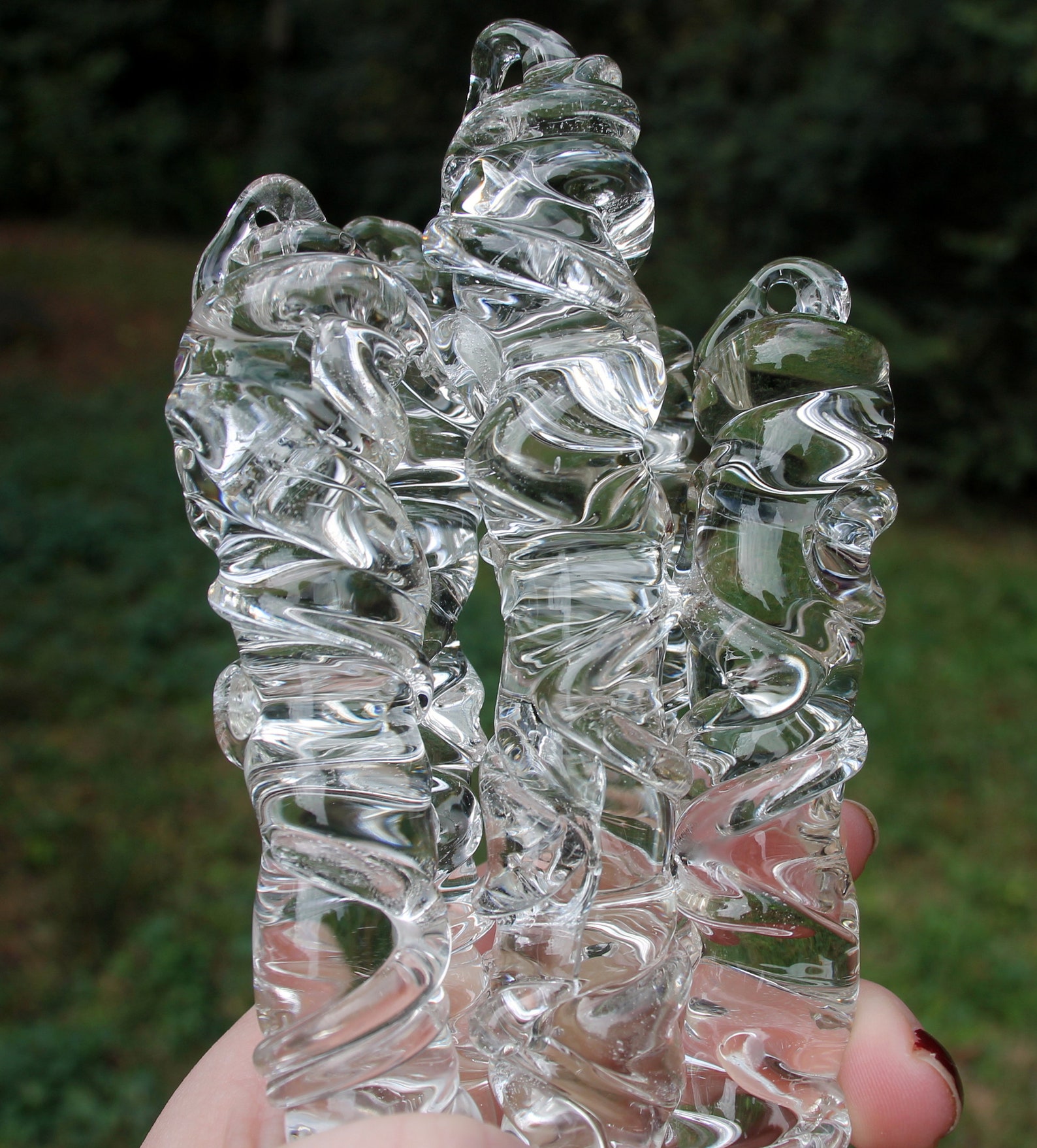 Extra Long Glass Icicles, Unique Natural Ice Look, Huge Christmas Tree ...