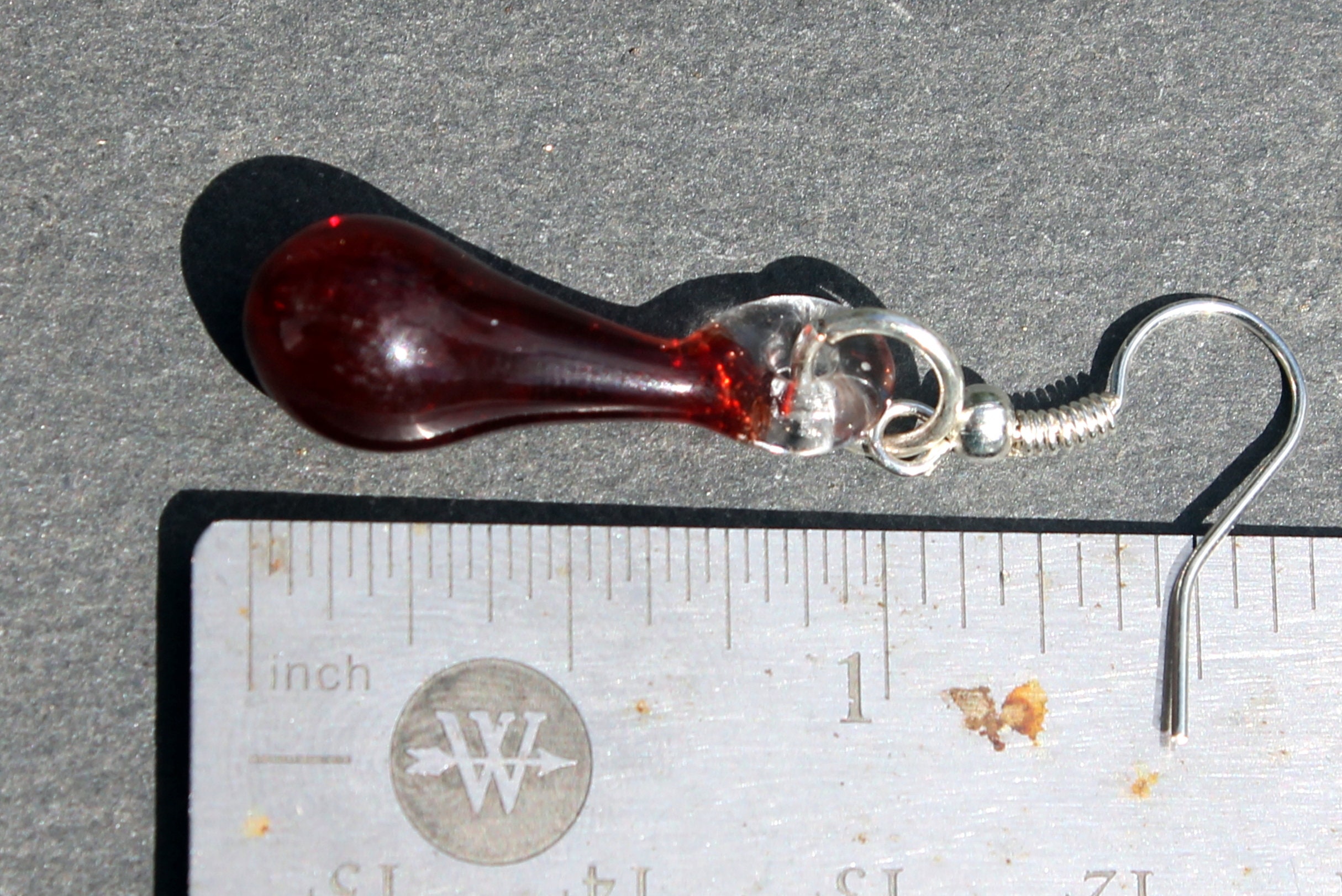 Blood Drop Earrings Anti Valentine Glass Jewelry Dangle | Etsy