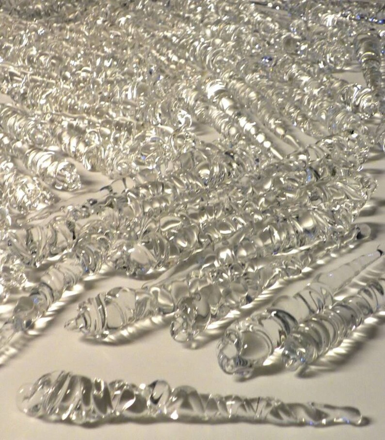 Glass Icicles Set of Twenty Christmas Ornament Holiday Tree - Etsy