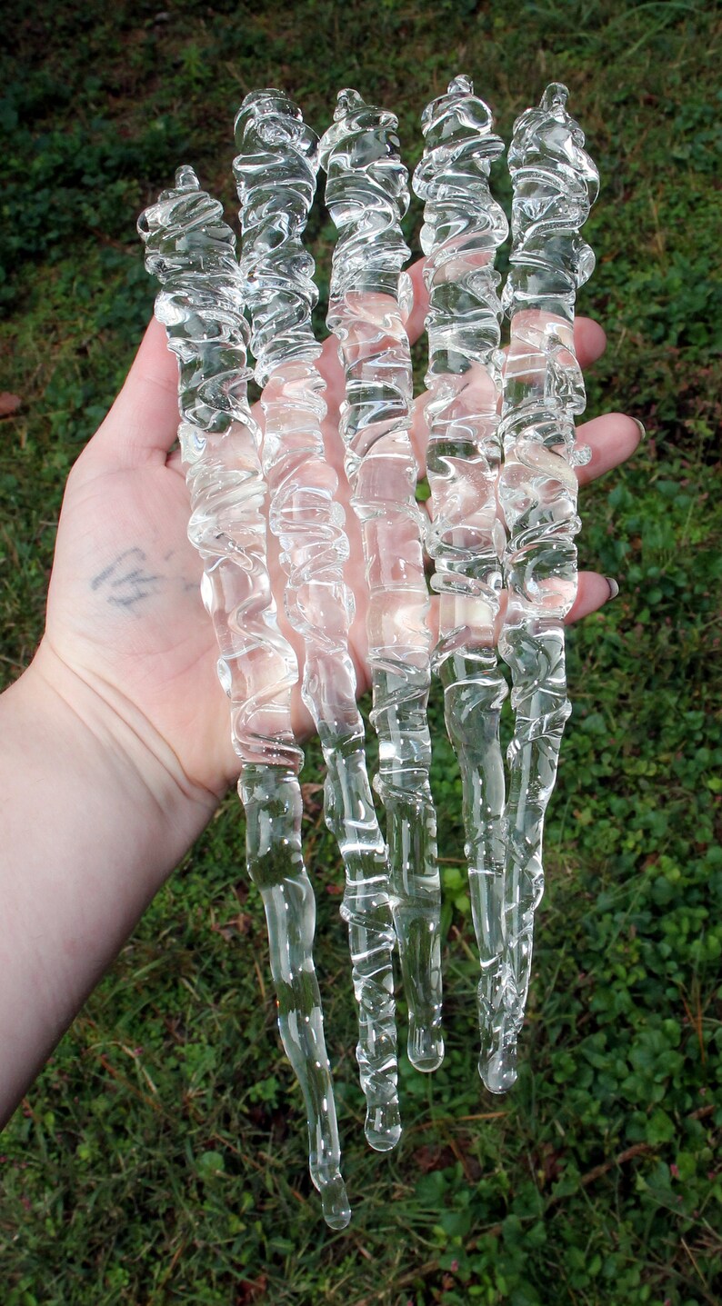 Extra Long Glass Icicles, Unique Natural Ice Look, Huge Christmas Tree ...