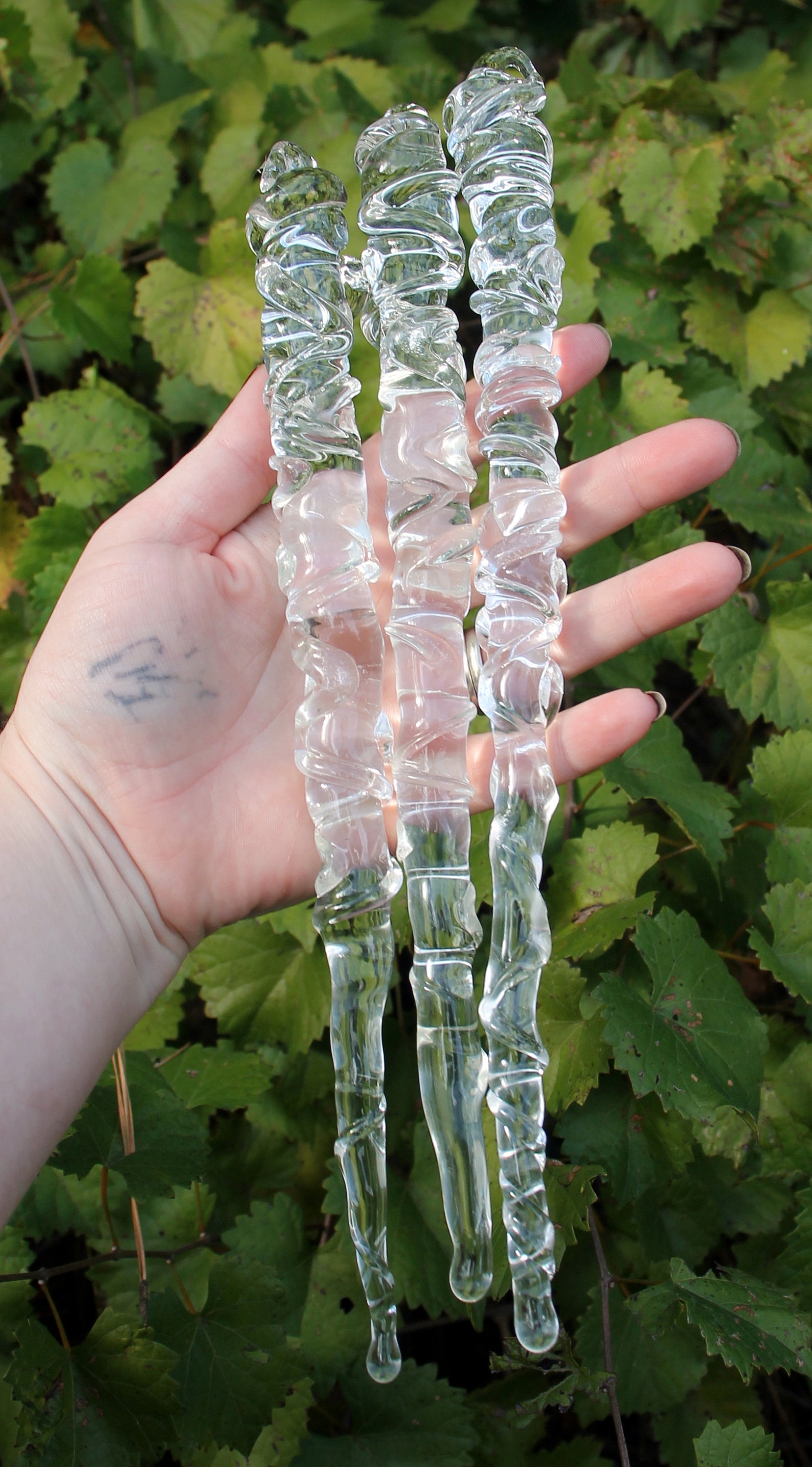 Extra Long Glass Icicles, Unique Natural Ice Look, Huge Christmas Tree ...