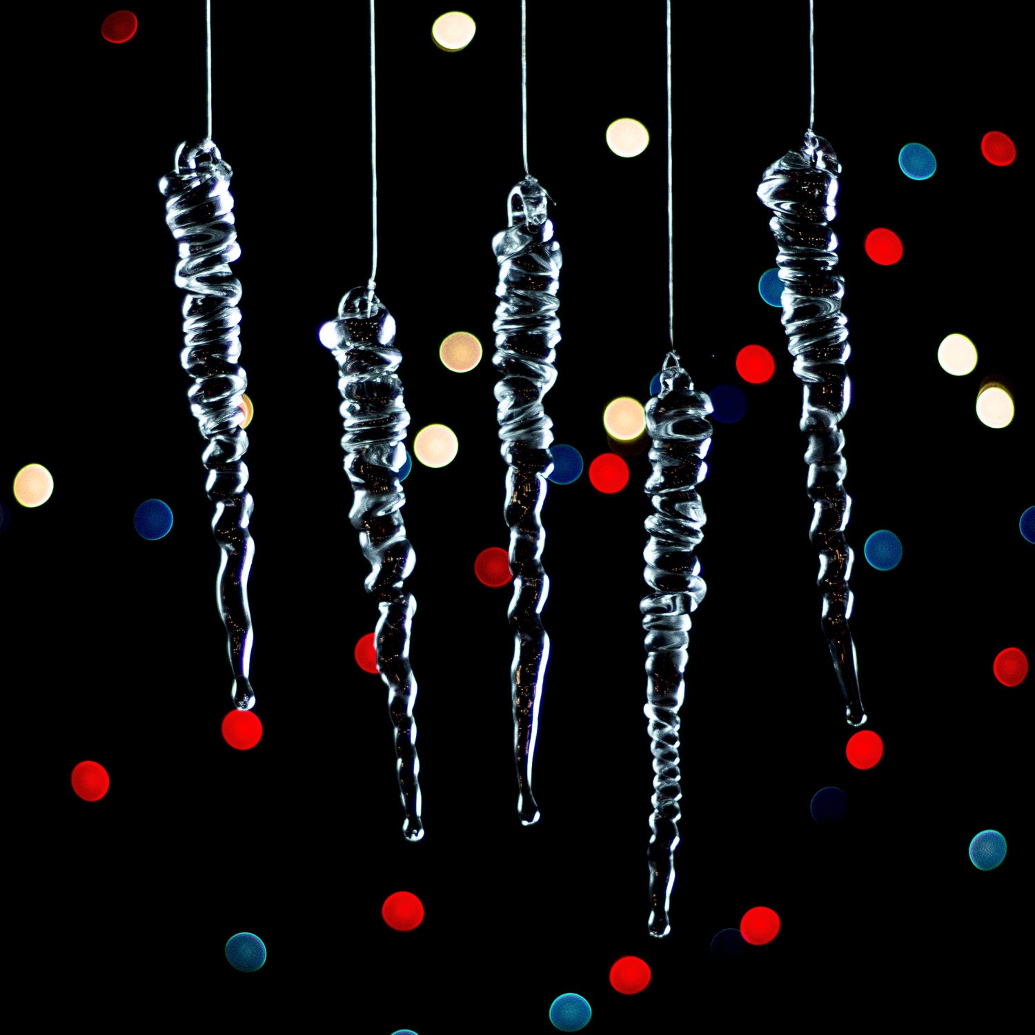 Glass Icicles Set of Twenty Christmas Ornament Holiday Tree - Etsy