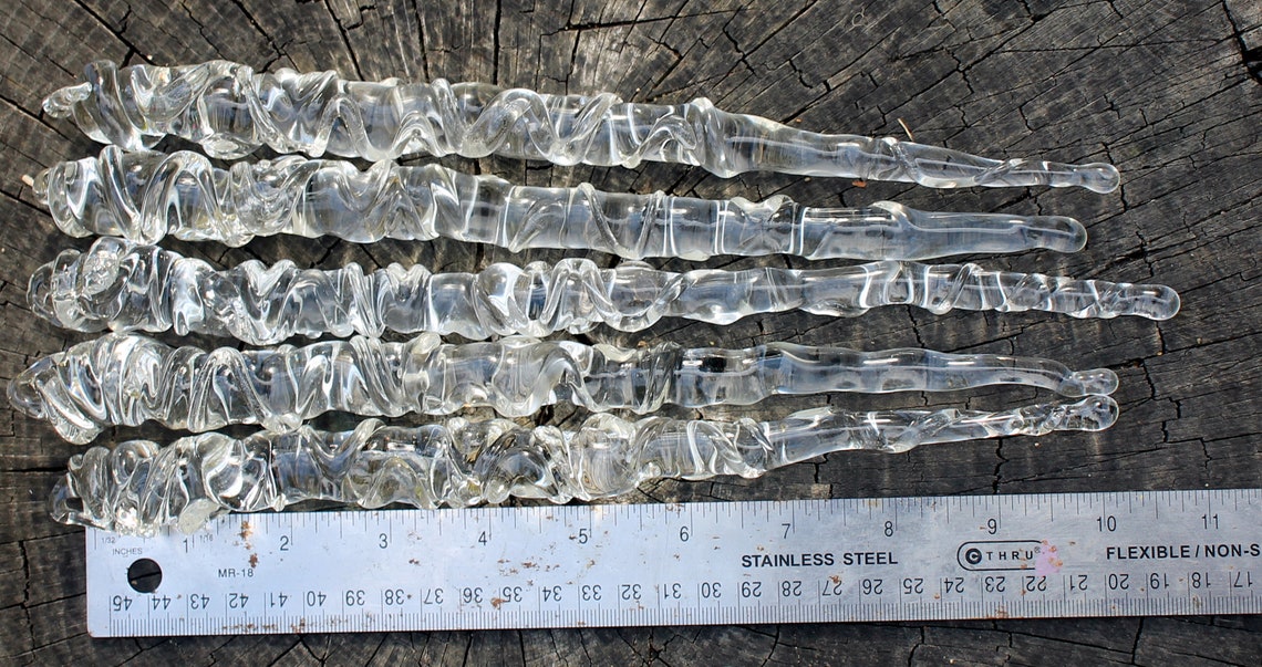 Extra Long Glass Icicles Unique Natural Ice Look Huge - Etsy