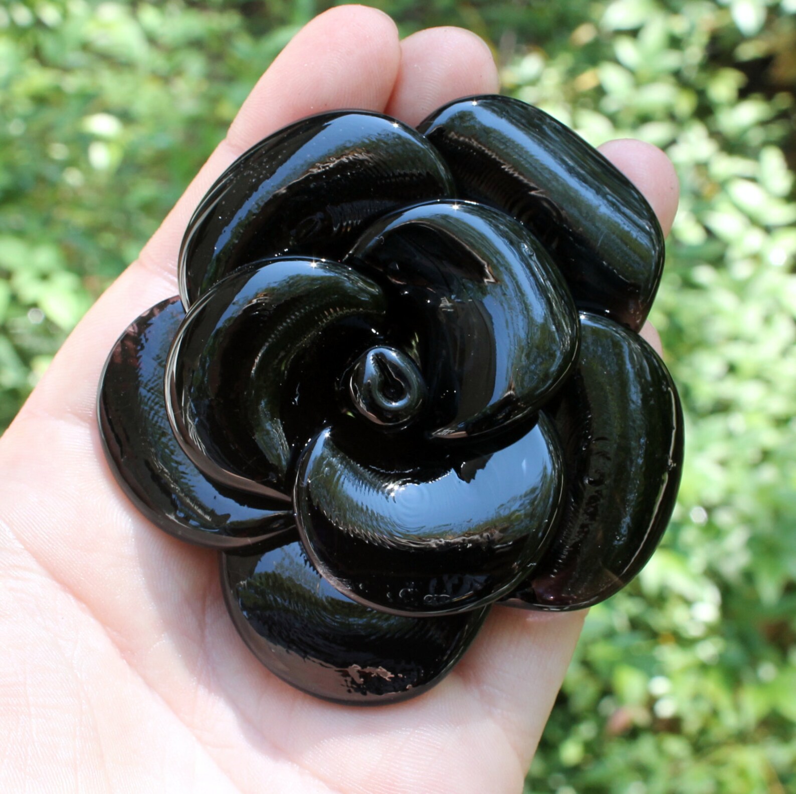 Black Rose Glass Long Stemmed Rose Borosilicate Lampwork - Etsy
