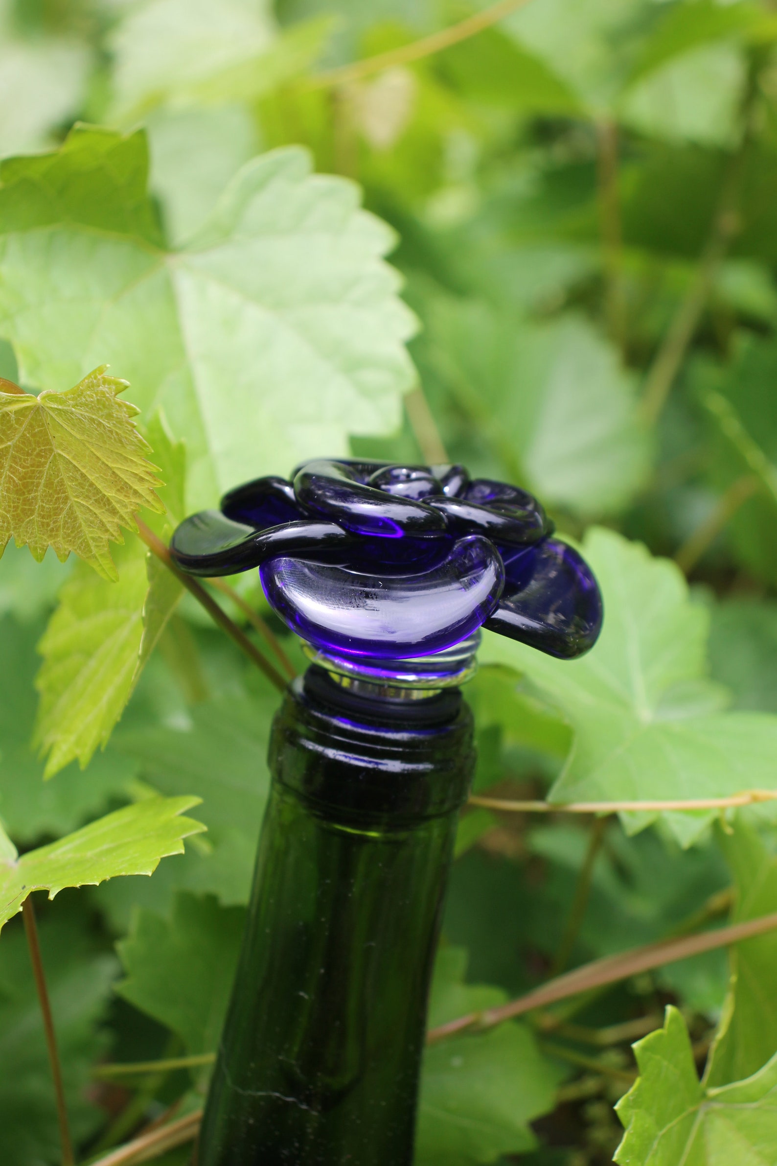 Rose Bottle Stopper Glass, Blue Rose Flower Stainless Steel Wine Bottle ...