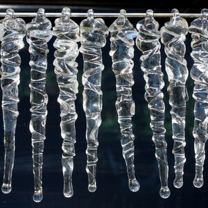 Glass Icicles Set of Twenty, Christmas Ornament, Holiday Tree ...