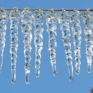 Glass Icicles Set of Twenty, Christmas Ornament, Holiday Tree ...