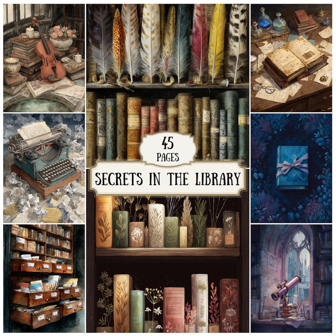 Dark Academia Junk Journal Pages, Gothic Library, Secrets in the ...