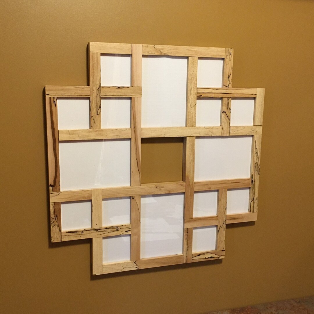 Spalted Maple Picture Frame Collage: Multi Photo Display (5x7 & 3.25 ...