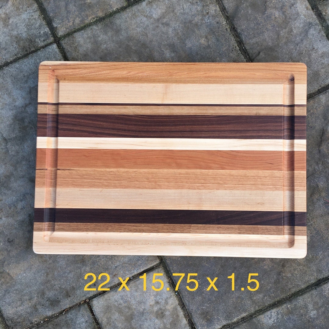 LARGE EDGE GRAIN Carving Board, Large Cutting Board, Juice Groove ...
