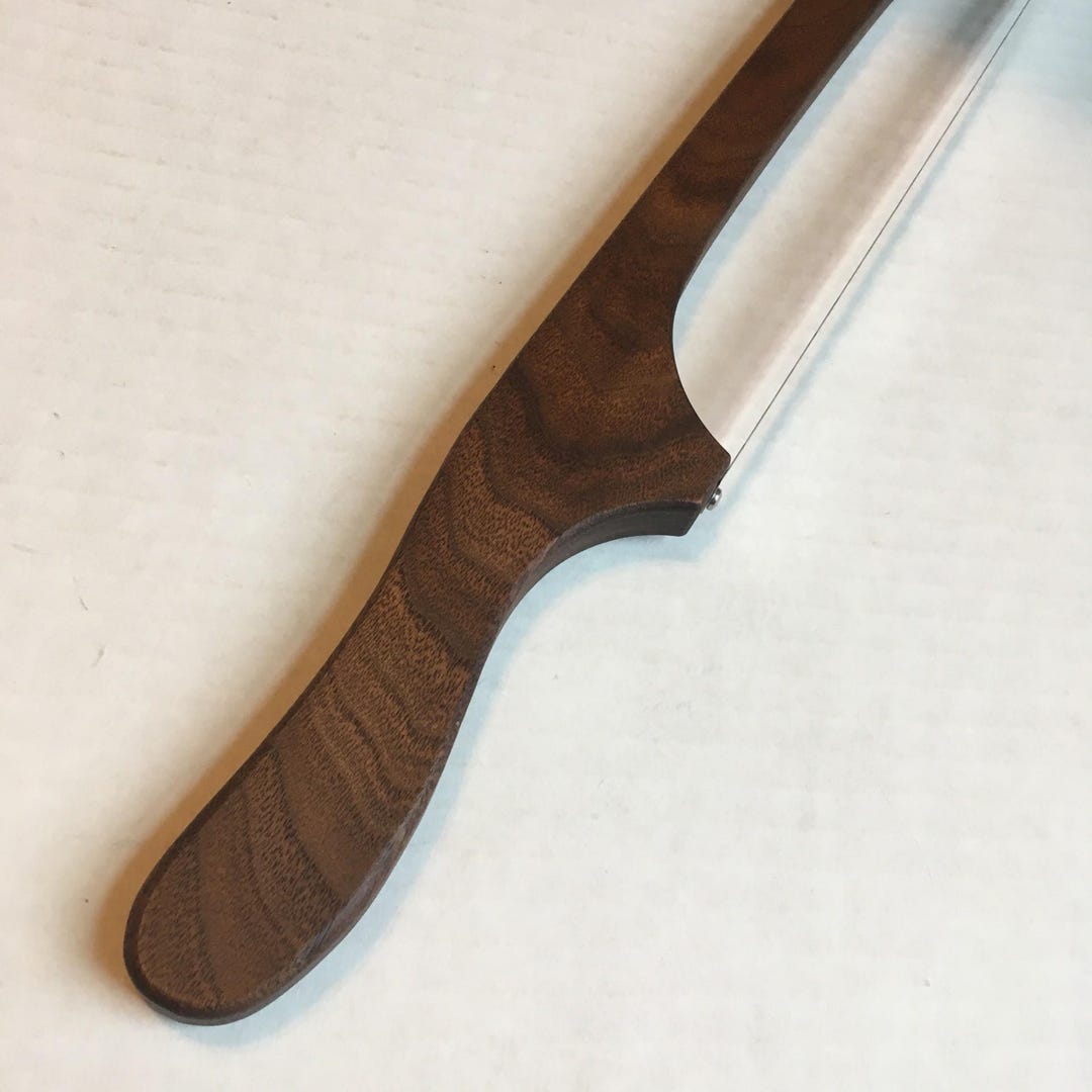 Walnut Wood Bread Knife, Bow Bread Knife With Stainless Steel Serrated ...