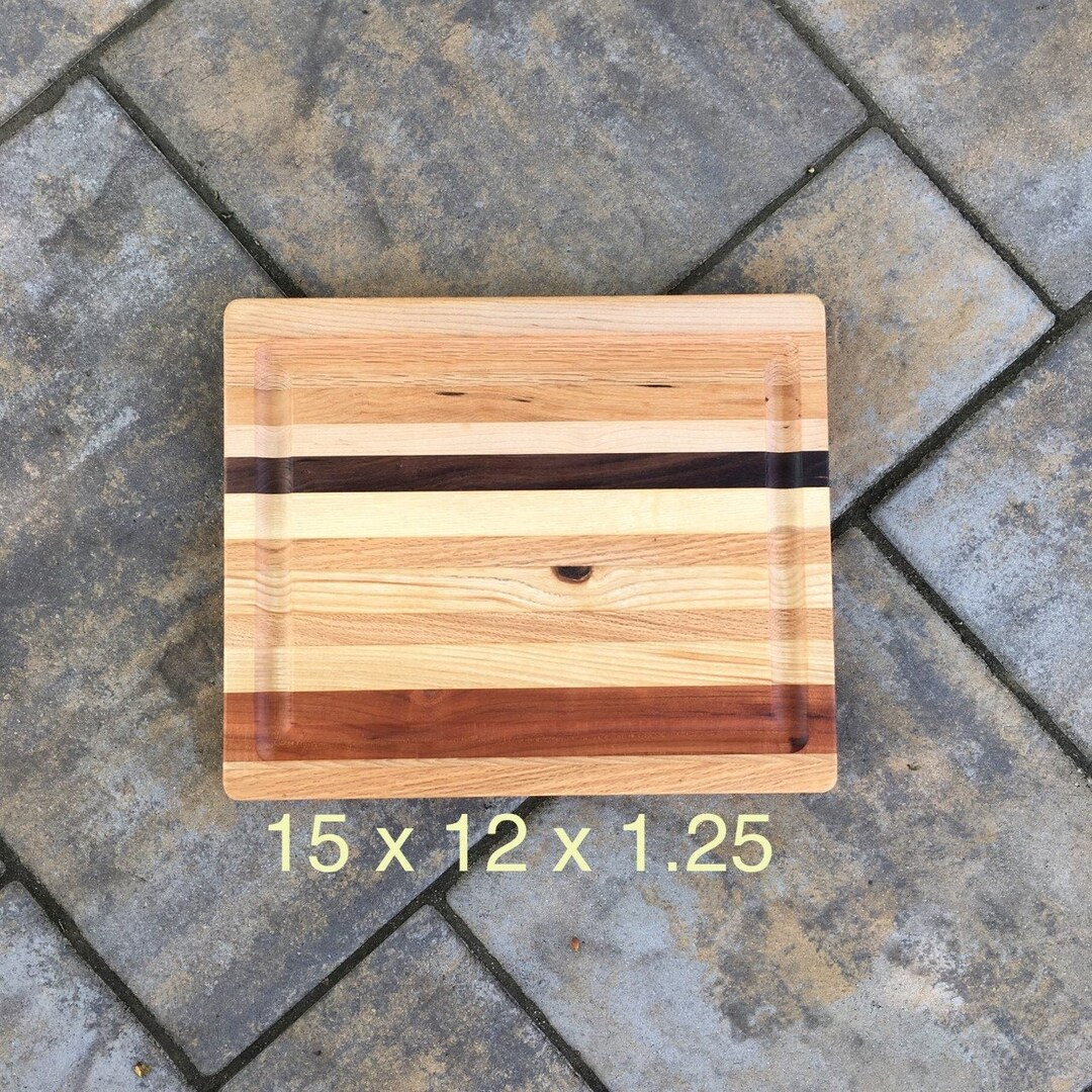 WOOD CARVING BOARD Edge Grain Wood Cutting Board Juice Moat Juice Groove Charcuterie Board Bread Knife Wedding Gift Chef Gift Etsy Ireland