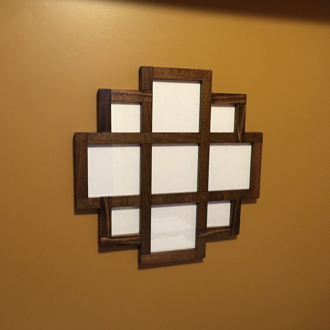 Square Photo Collage Picture Frame for 3x3, 5x5, and 8x8 Photos With an ...