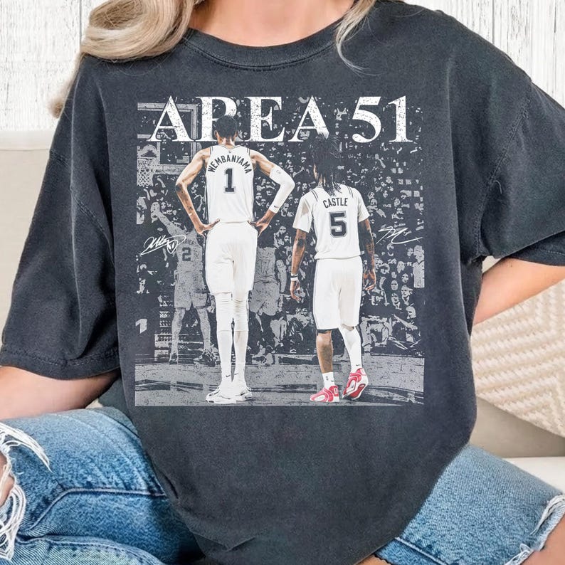 Victor Wembanyama Stephon Castle Area 51 Basketball Tee, San Antonio ...