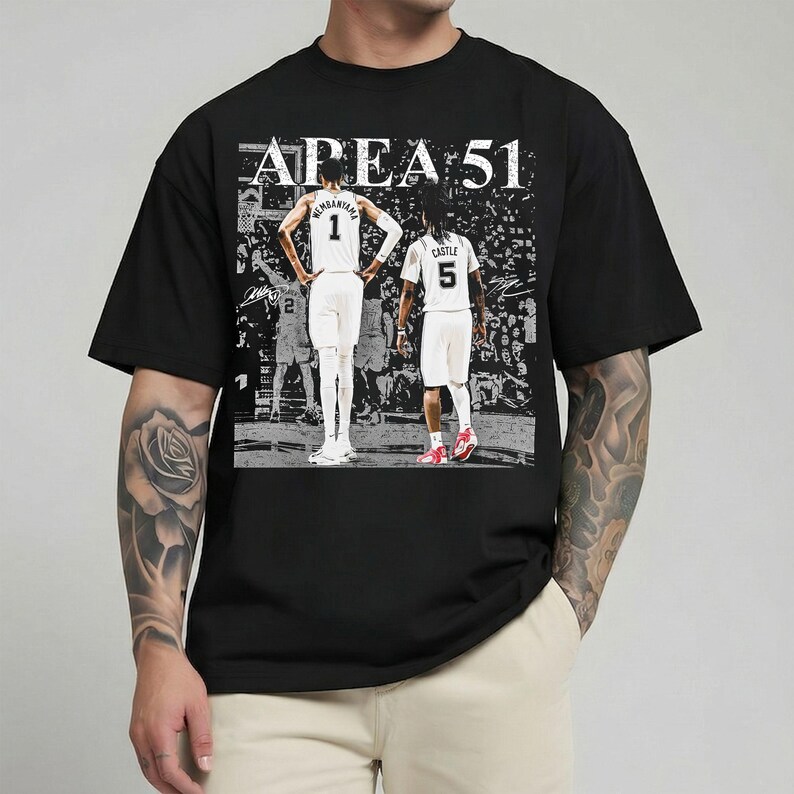 Victor Wembanyama Stephon Castle Area 51 Basketball Tee, San Antonio ...