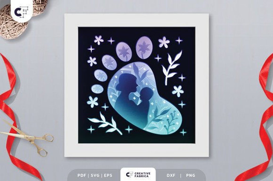 3D Shadow Box Mom and Baby Silhouette - Etsy
