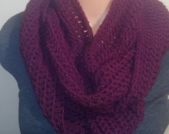 Burgundy Infinity Scarf Maroon Wool Infinity Scarf Lambswool Scarf ...