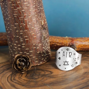 Air Element Ring, Witchcraft Ring, Celestial Ring, Gemini Jewelry ...