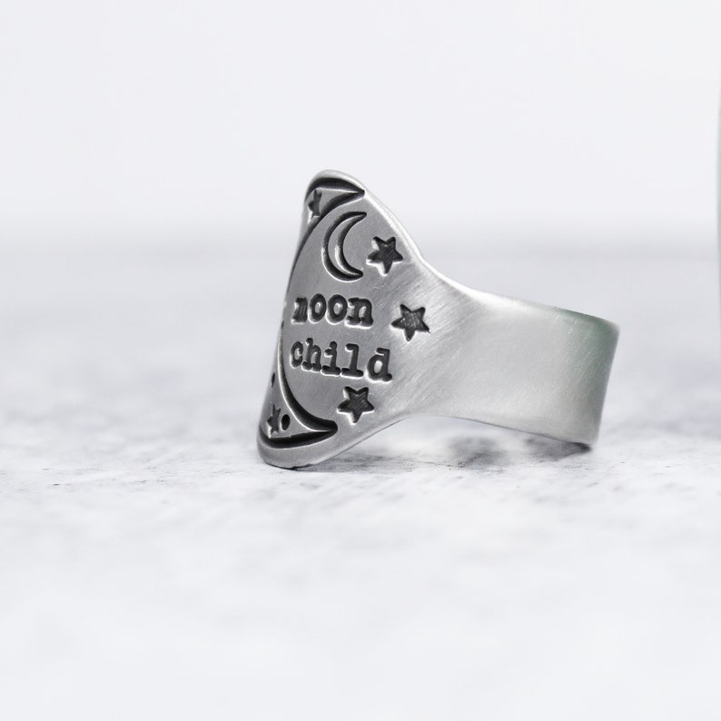 Moon Child Ring Crescent Moon Ring Moon & Stars Ring | Etsy
