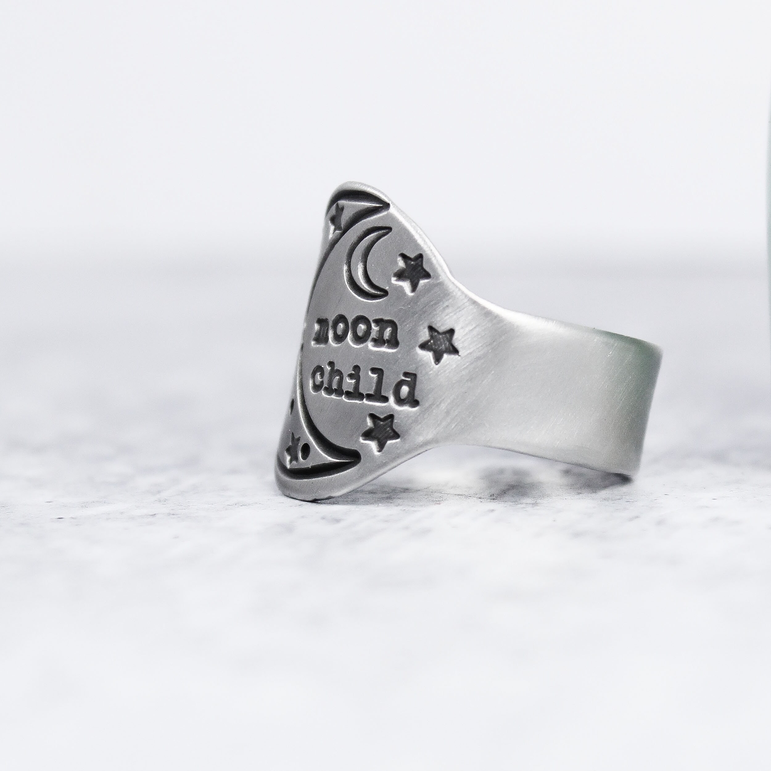 Moon Child Ring Crescent Moon Ring Moon & Stars Ring | Etsy