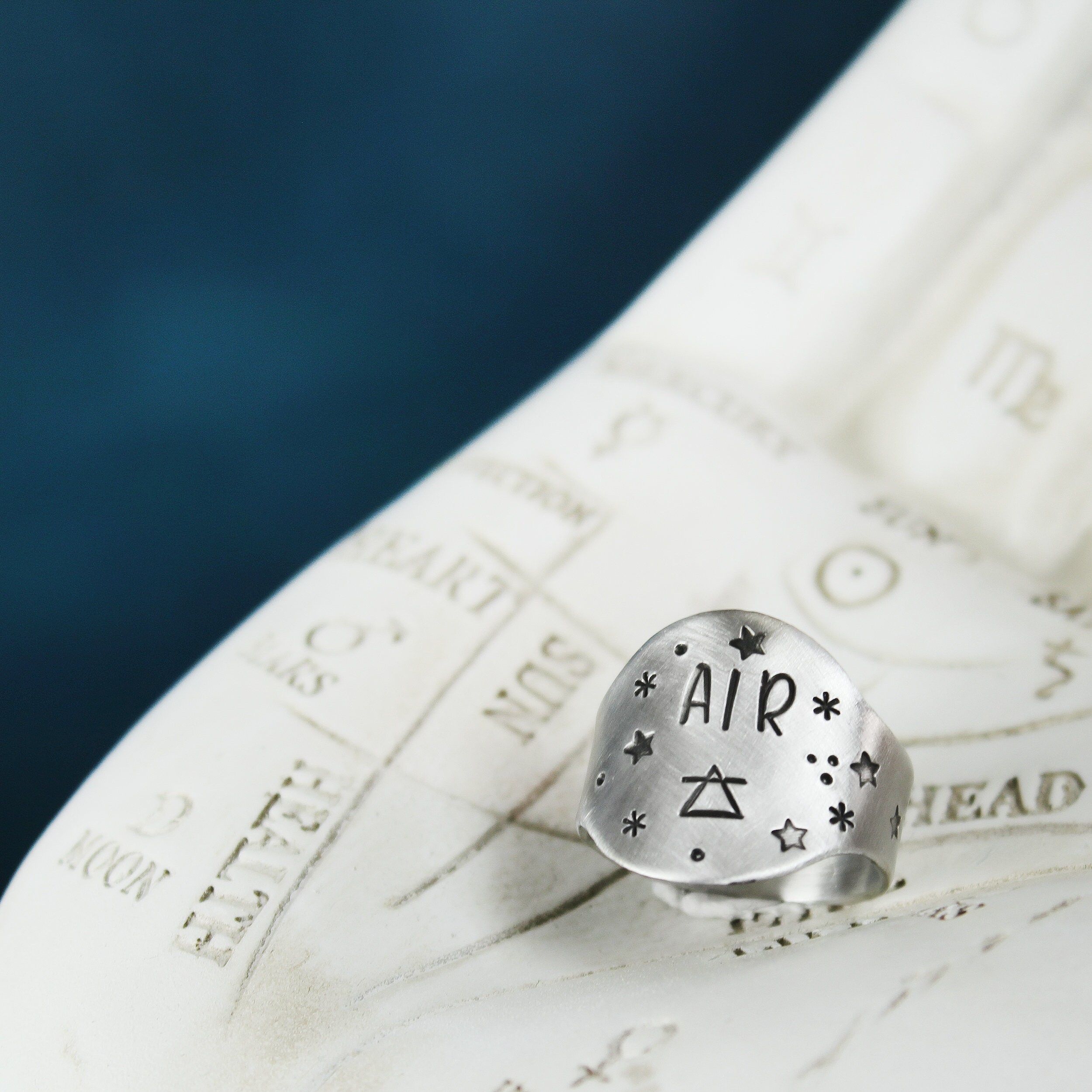 Air Element Ring Witchcraft Ring Celestial Ring Gemini | Etsy