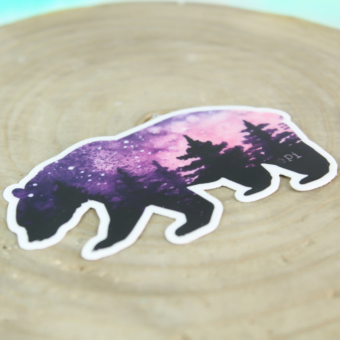 Forest Bear Sticker Cute Nature Sticker Nature Laptop - Etsy