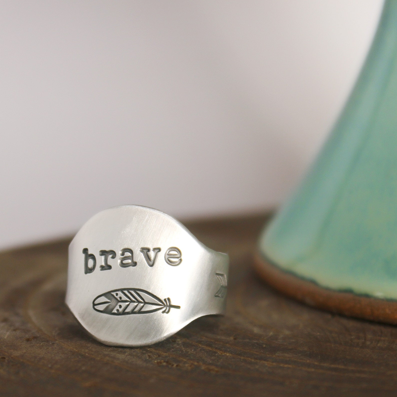 Brave Ring Inspiration Ring Handstamped Jewelry - Etsy