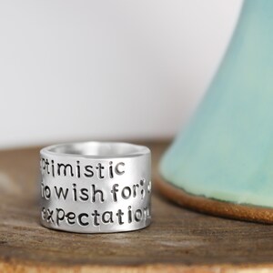Inspiration Ring, Handstamped Jewelry, Personalized Gifts for Women ...