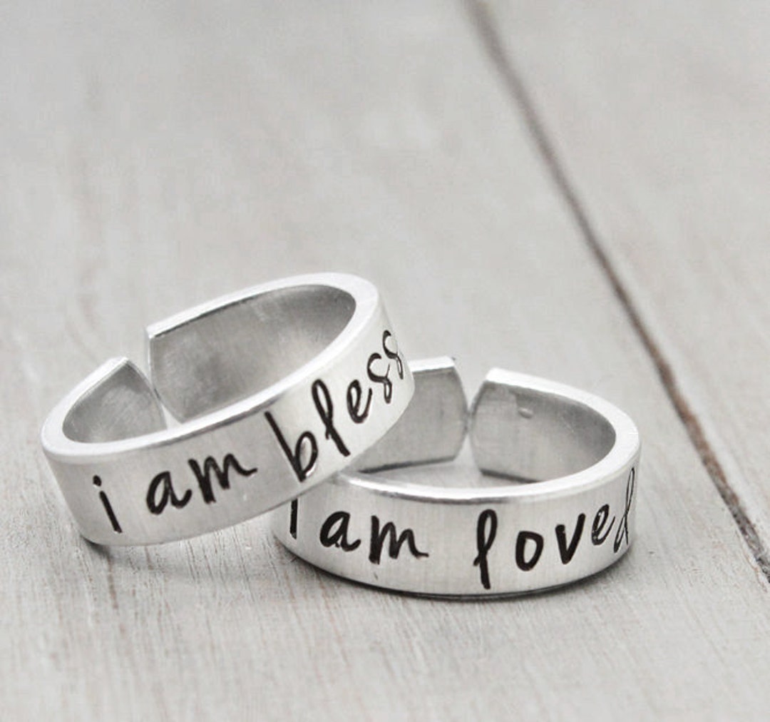Mother Daughter Ring Set - I Am Blessed Ring - Mom Daughter Jewelry - Etsy