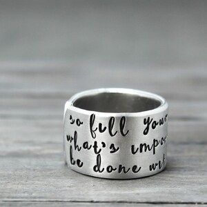 Inspiration Ring Mindfulness Gift Custom Ring Quote Ring - Etsy