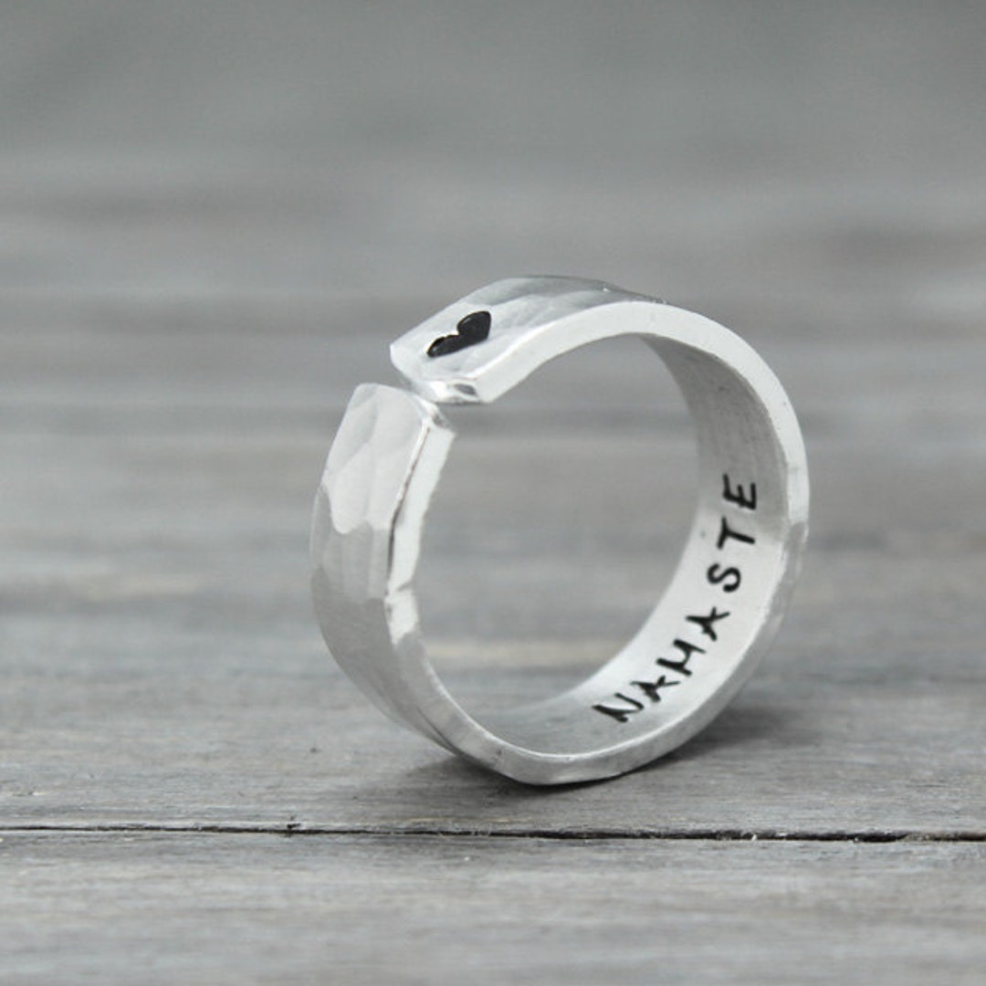 Namaste Ring - Hammered Ring - Meditation Ring - Mindfulness Gift - Etsy