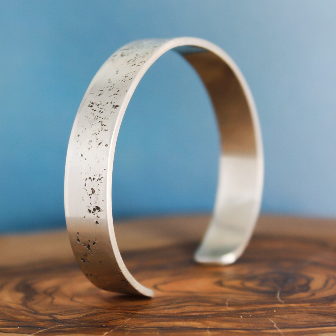 Sterling Silver Bracelet Cuff - Hammered Silver Cuff - Wide Galaxy Cuff ...