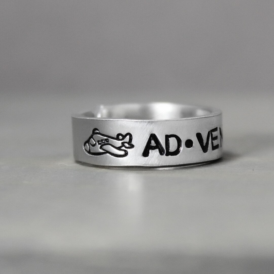 Adventure Ring - Airplane Ring - Travel Ring Handstamped Jewelry - Etsy