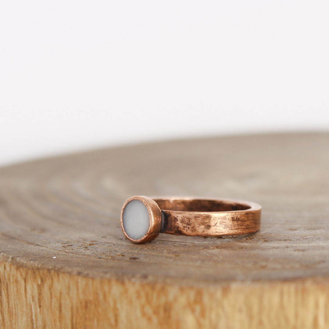 Copper Ring - Selenite Ring - Chakra Ring - Selenite Jewelry - Etsy