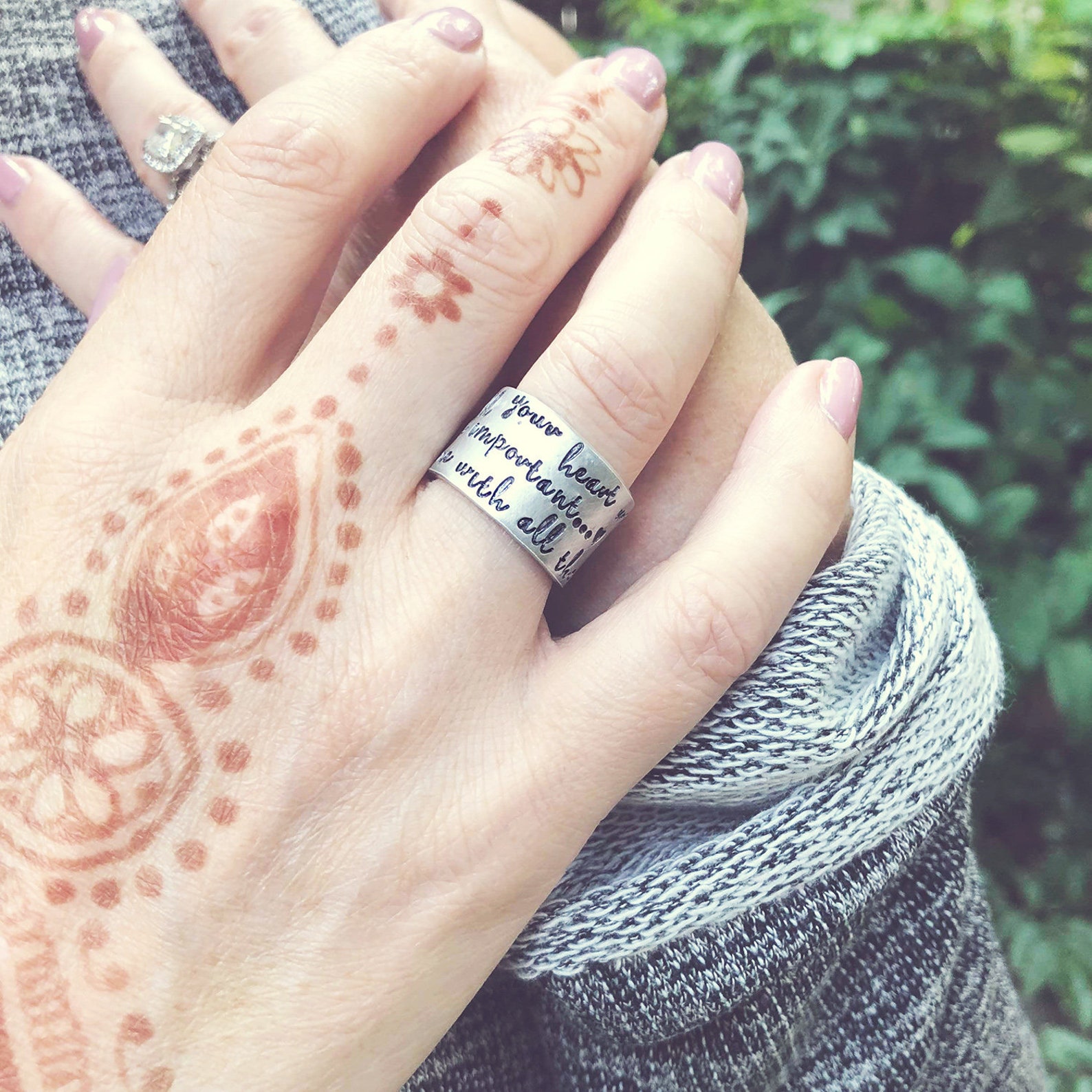 Inspiration Ring Mindfulness Gift Custom Ring Quote Ring - Etsy