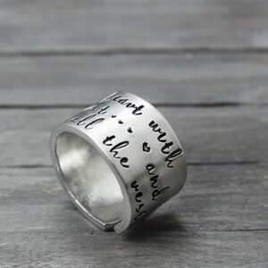 Inspiration Ring Mindfulness Gift Custom Ring Quote Ring - Etsy
