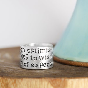 Inspiration Ring, Handstamped Jewelry, Personalized Gifts for Women ...