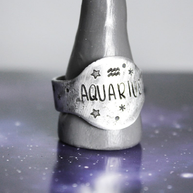 Aquarius Ring Aquarius Zodiac Ring Aquarius Jewelry - Etsy