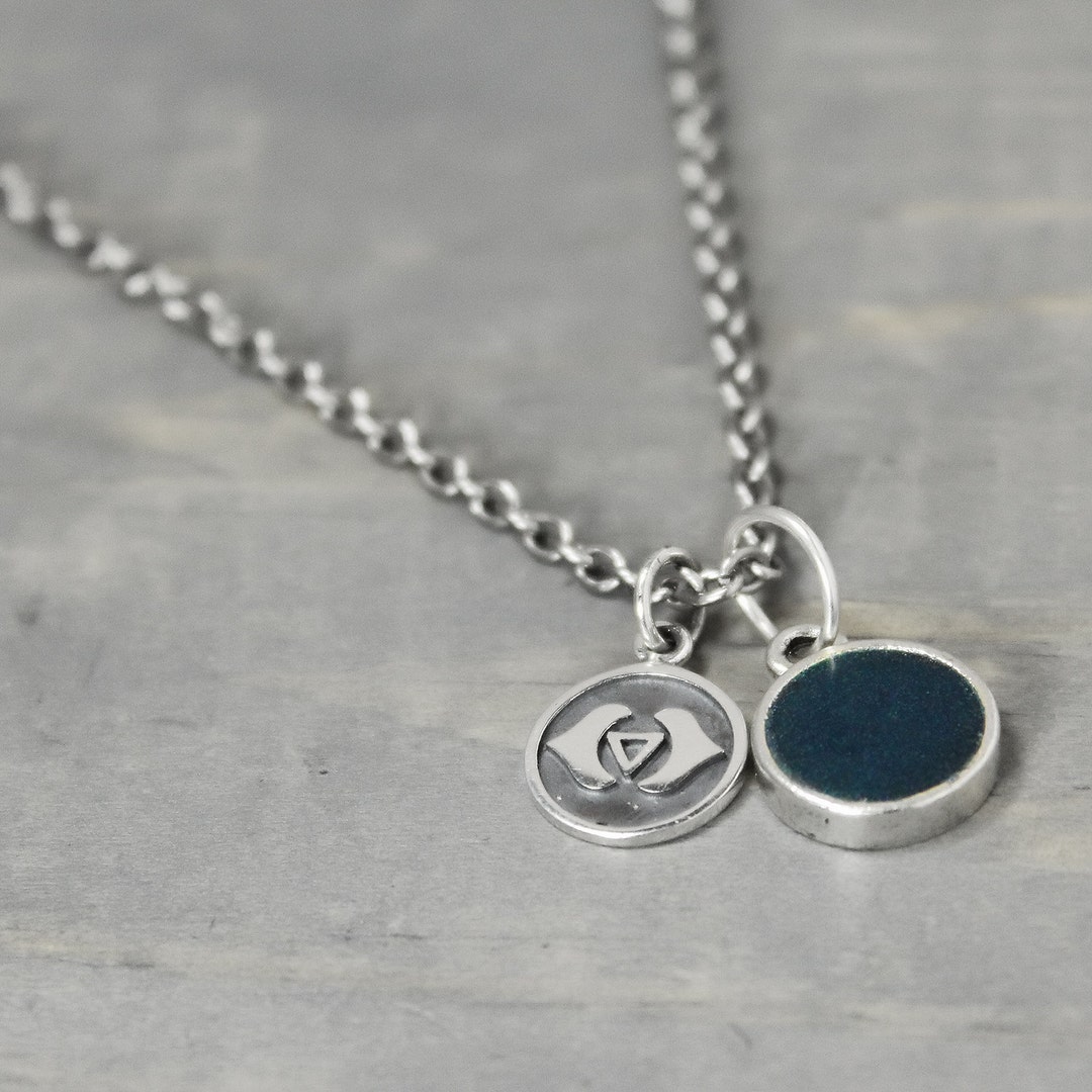 Third Eye Chakra Necklace - Blue Azurite Necklace - Crystal Necklace - Etsy