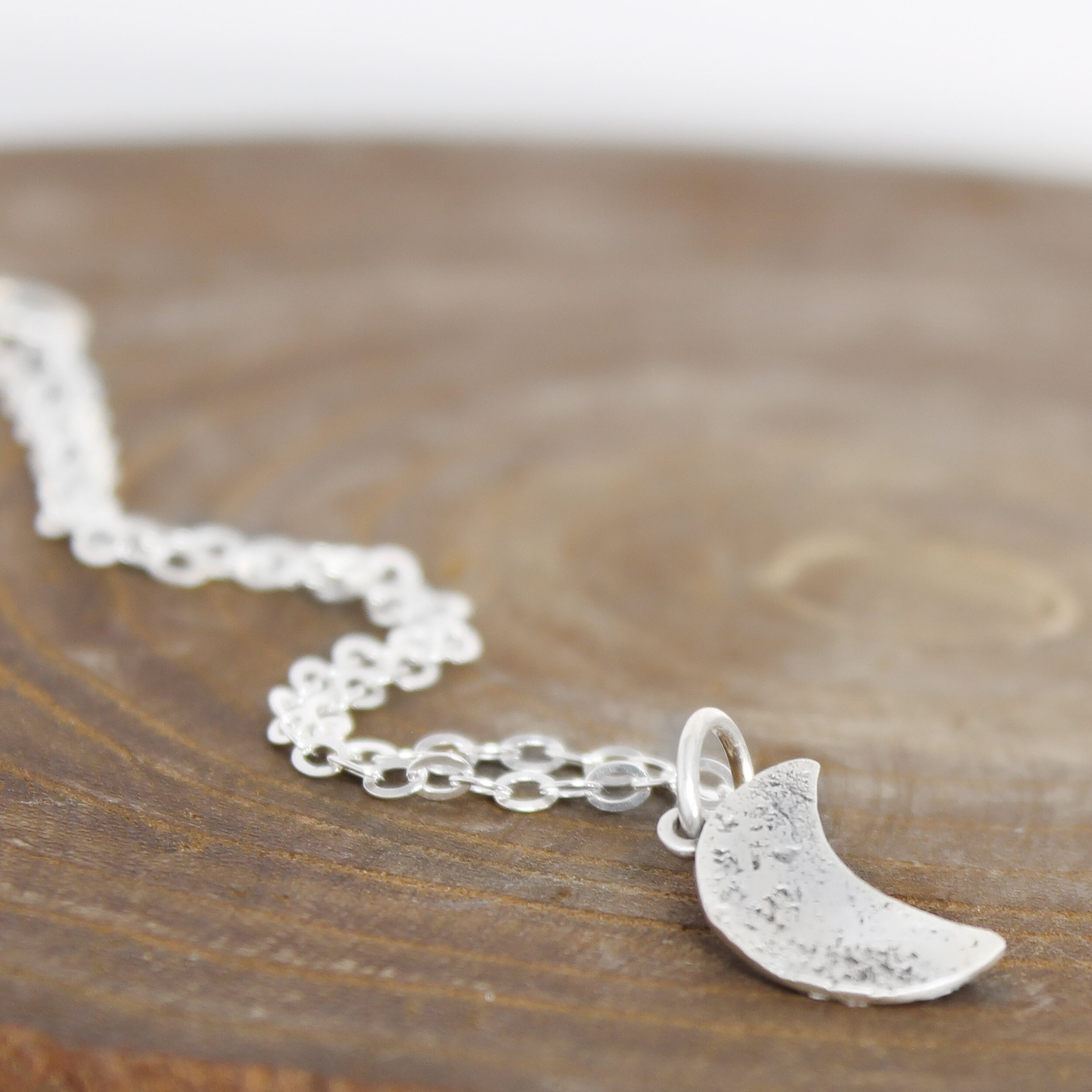 Silver Moon Necklace - Moon Jewelry - Half Moon Necklace - Etsy