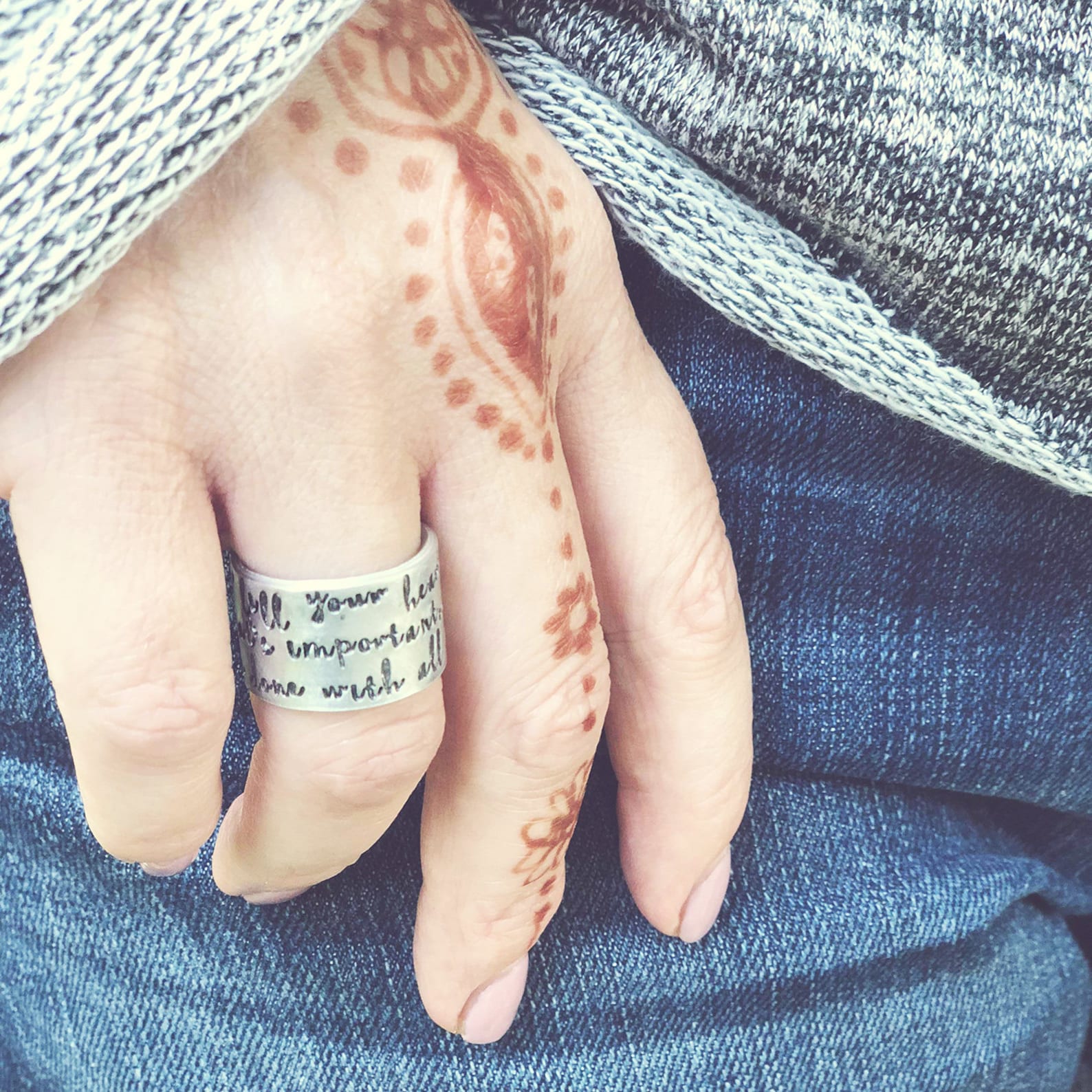 Inspiration Ring Mindfulness Gift Custom Ring Quote Ring - Etsy