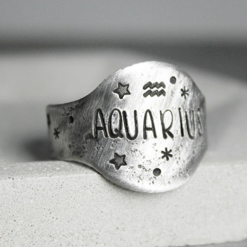 Aquarius Ring Aquarius Zodiac Ring Aquarius Jewelry - Etsy