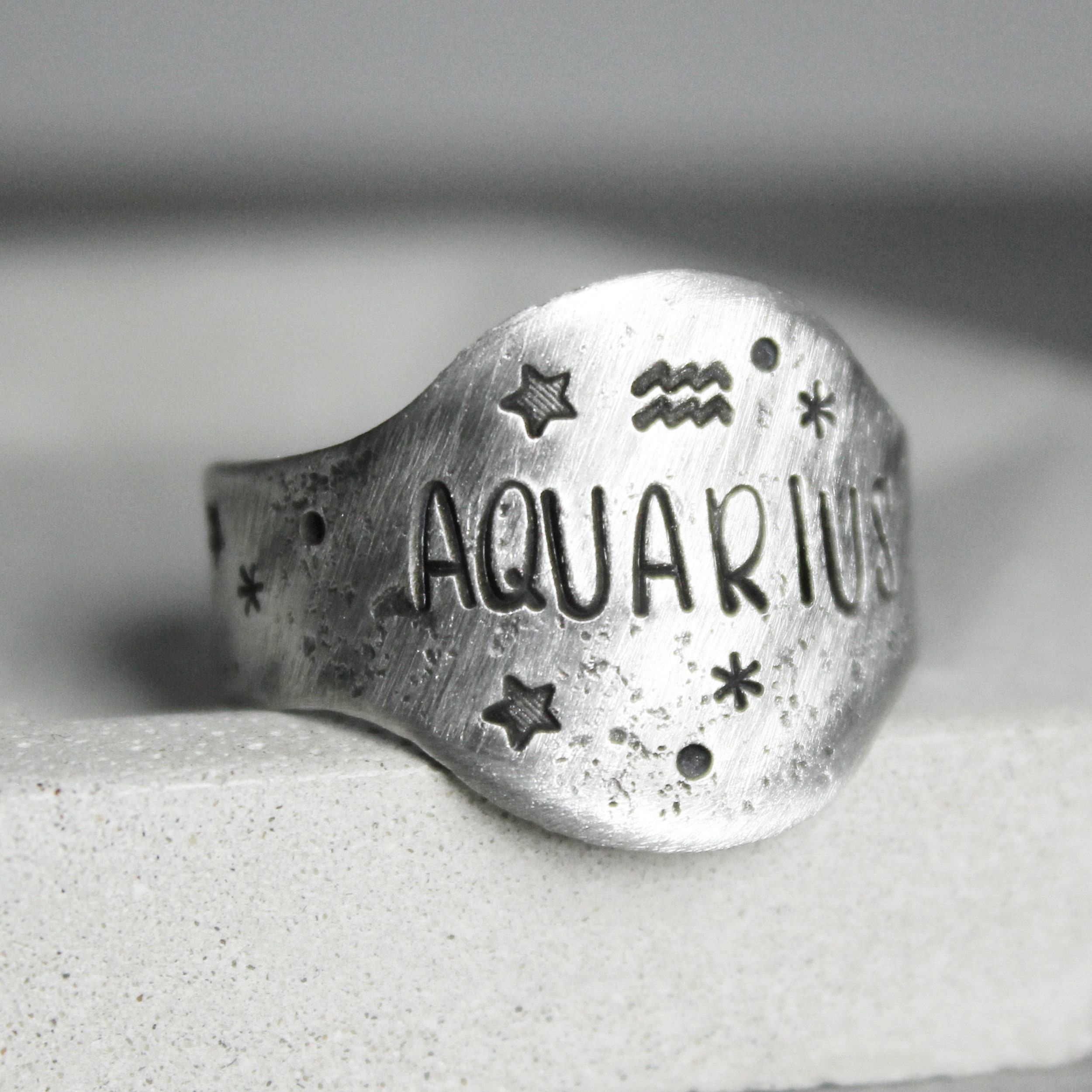 Aquarius Ring Aquarius Zodiac Ring Aquarius Jewelry | Etsy
