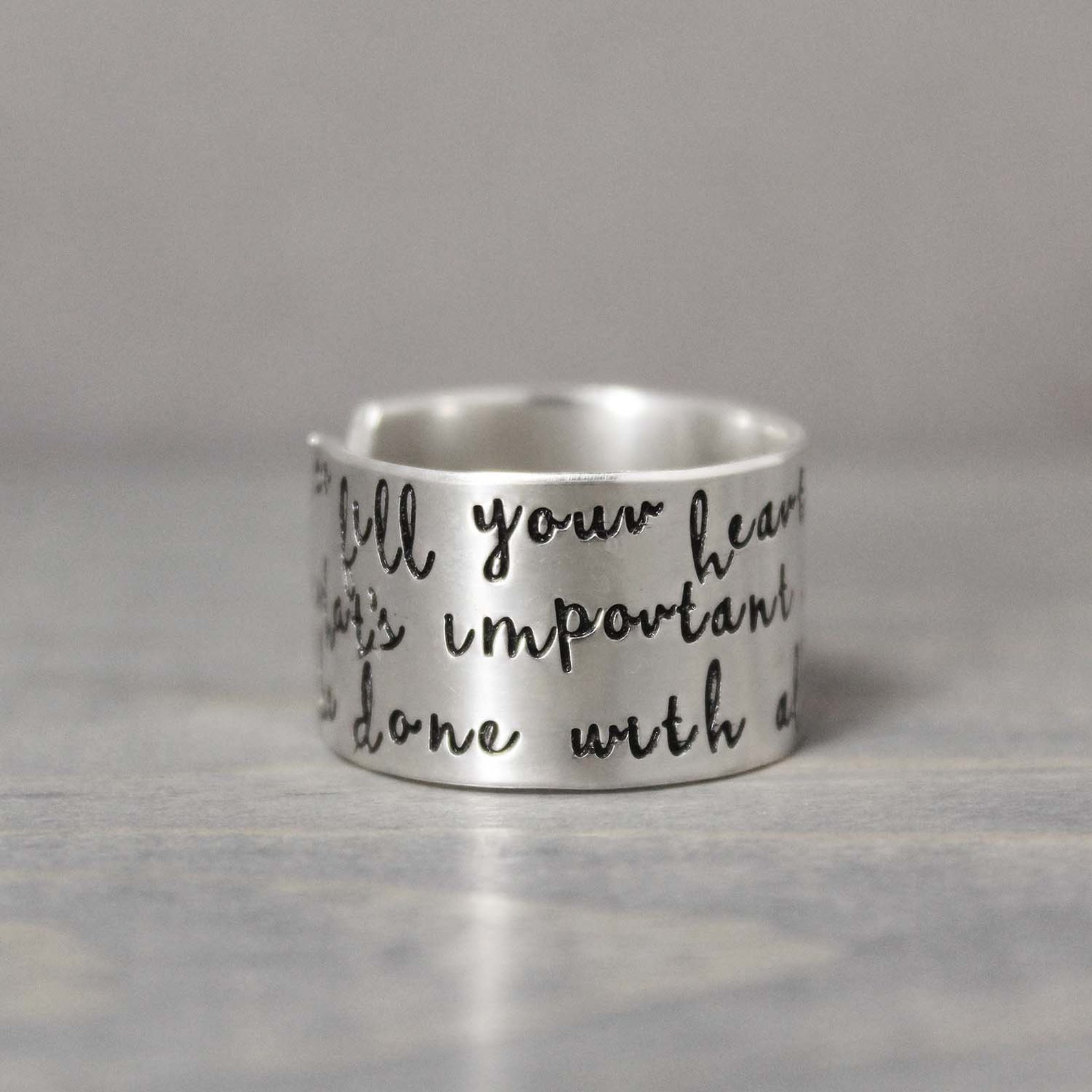 Silver Inspirational Ring Sterling Silver Quote Ring | Etsy