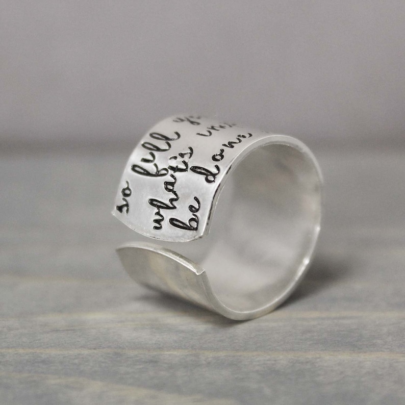 Silver Inspirational Ring Sterling Silver Quote Ring - Etsy